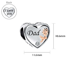Chili Jewelry Rose Heart Love Dad Charm Compatible With Pandora Charms Bracelets