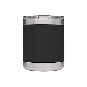 YETI Rambler 10 oz Lowball, Vacuum Insulated, Stainless Steel with MagSlider Lid, Black
