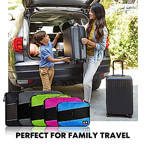 8 Set Packing Cubes, Travel Luggage Bags Organizers Mixed Color Set (Blue Green)