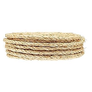Amazon Basics Natural Fiber Twisted Sisal - 1/4 Inch x 50 Foot (6mm x 15m), Natural