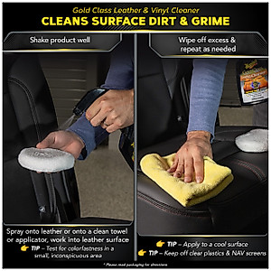 Meguiar's G55153 Leather Care Kit, Includes Gold Class Leather & Vinyl Cleaner, Gold Class Leather Conditioner, Microfiber Applicator Pad and Supreme Shine Microfiber Towel