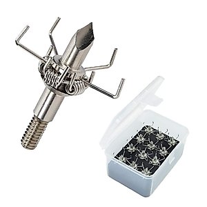 Ontsho 100 Grain Small Game Broadheads 12PK Judo Points with Broadhead Case Small Game Arrow Tips Screw-in Arrowheads