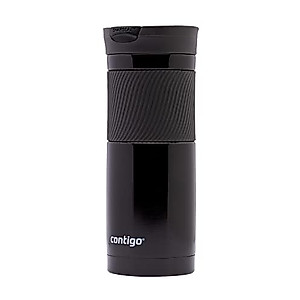 Contigo Byron Snapseal Travel Mug, Stainless Steel Thermal mug, vacuum flask, leakproof tumbler, coffee mug with BPA free Easy-Clean Lid, 590 ml, Black