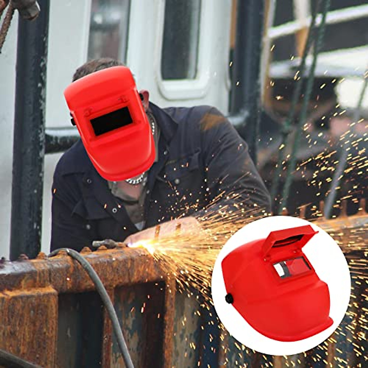 DOITOOL Welding Helmet Auto Darkening Hood with Adjustable Shade Range for Arc Welder Shield Flaming