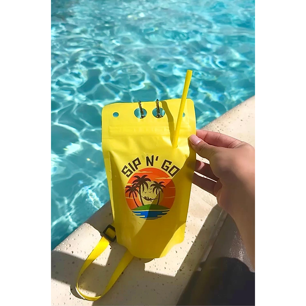 25 PCS Wearable Drink Pouches with Straw, Drink Pouches with Lanyard, Reusable Pouches for Adults and Kids, Funnel Included