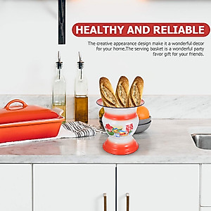 Hemoton Metal Baskets 1pc Fruit Basket Desktop Enamel Toilet Child White Baskets