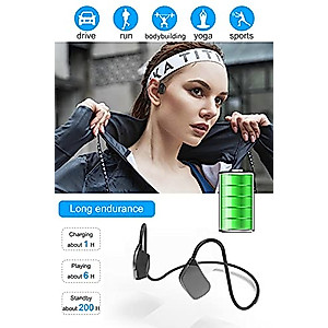 AIFMY Open Ear Wireless Air Conduction Headphones for Sports, Bluetooth 5.1Not in-Ear Headset with Mic,Black