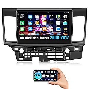 CAMECHO Android 10 Car Stereo for Mitsubishi Lancer 2008-2017, 10.1 Inch Touch Screen GPS Navigation Head Unit Bluetooth Support WiFi/Steering Wheel Control/Mirror Link/Backup Camera