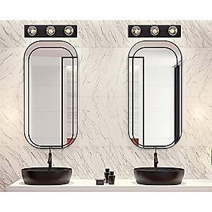 Westinghouse Lighting 6117500 Traditional Three-Light Indoor Vanity Light Fixture, Matte Black Finish