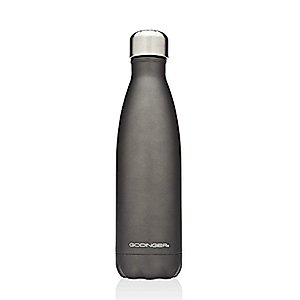 Godinger Silver Art 17 Oz. Vacuum-insulated Titanium Color Hot/cold Beverage Bottle Drink Water Thermos