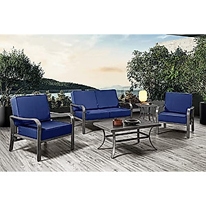 ARTPLAN Deep Seat Outdoor Cushion,Set 24"x24"x6",18x24 Thick Bench Patio Chair Cushion, for Patio Furniture Square