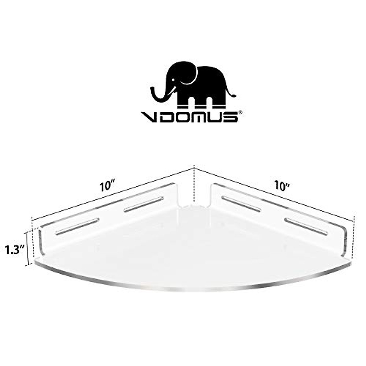 Vdomus 2 Pack Acrylic Bathroom Shelves, No Drilling Adhesive Bathroom Transparent Floating Shower Corner Shelf, Shower Shelves for Tile Walls, Shower Organizer Bathroom Storage