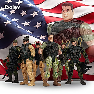 Boley 6-Pack Soldier Toy Set - Elite Force Army Men Figurines and Accessories – Pretend Play Soldier Toys for Kids - Ages 3 and Up!