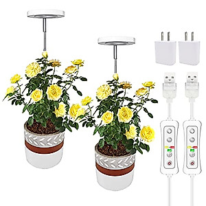Plant Grow Light,Yadoker LED Growing Light Full Spectrum for Indoor Plants,Height Adjustable, Automatic Timer, 5V Low Safe Voltage,Idea Small Light…