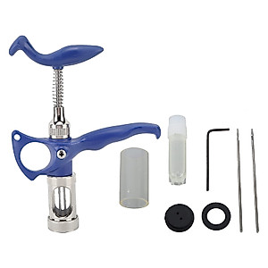 Jeanoko Livestock Syringe Chicken Pox Needle Type 136 5ml Syringe Stainless Steel Chicken Pox Vaccine Syringe Inoculator for Home Farm