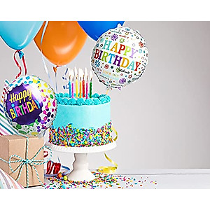 Happy Birthday Foil Balloons Round Mylar Helium Balloon Party Decorations Supplies 6Pcs