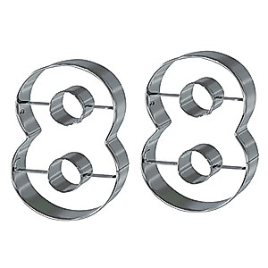 Bakerpan Stainless Steel Number 8 Cookie Cutter, Cookie Cutter Number Eight Shapes, 3 1/2 Inch - Set of 2