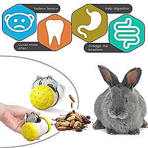 Rabbit Interactive Treat Ball, Guine Pig Interactive Toy and Meal Dispenser, Helps regulate pet gastrointestinal problems, Improve Digestion and Fight Obesity, Can Use with Food or Treats