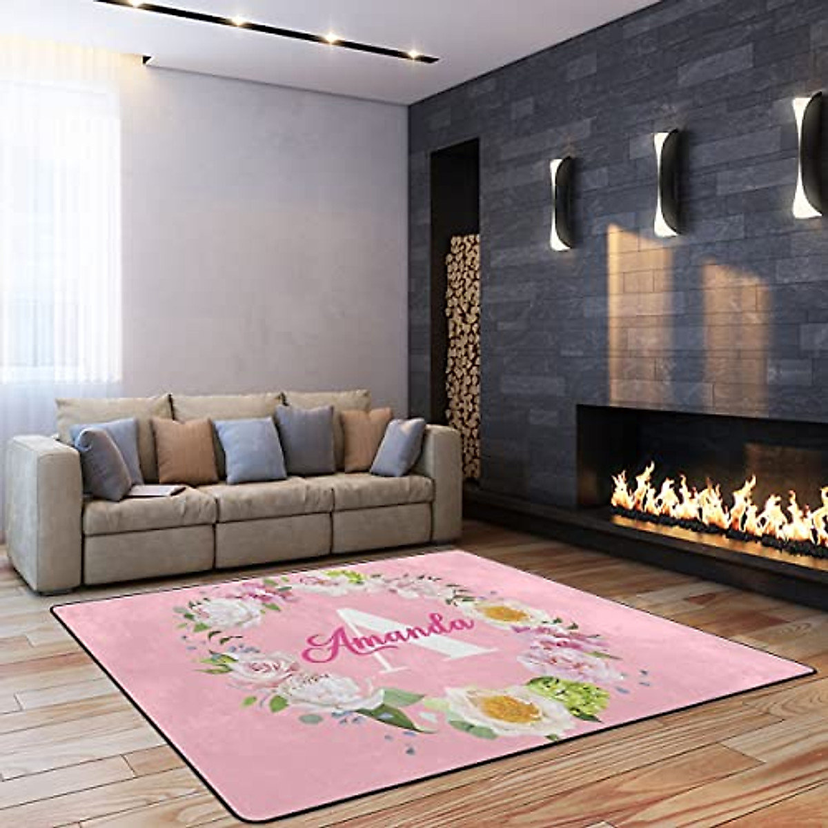 Custom Rug Personalized Area Rug with Text Name Customized Carpet Size Rugs for Bedroom Living Room Business Home Decoration 36x24