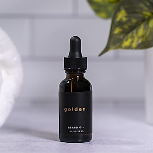 Golden Grooming Beard Oil & Balm Bundle for Men – Natural Growth Kit with Shea Butter – Tame, Moisturize & Style Your Beard - Beard Oil 1 Oz