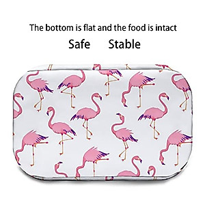 Funny Pink Flamingos Printed Lunch Box Tote Bag with Handles and Shoulder Strap for Men Women Work Picnic
