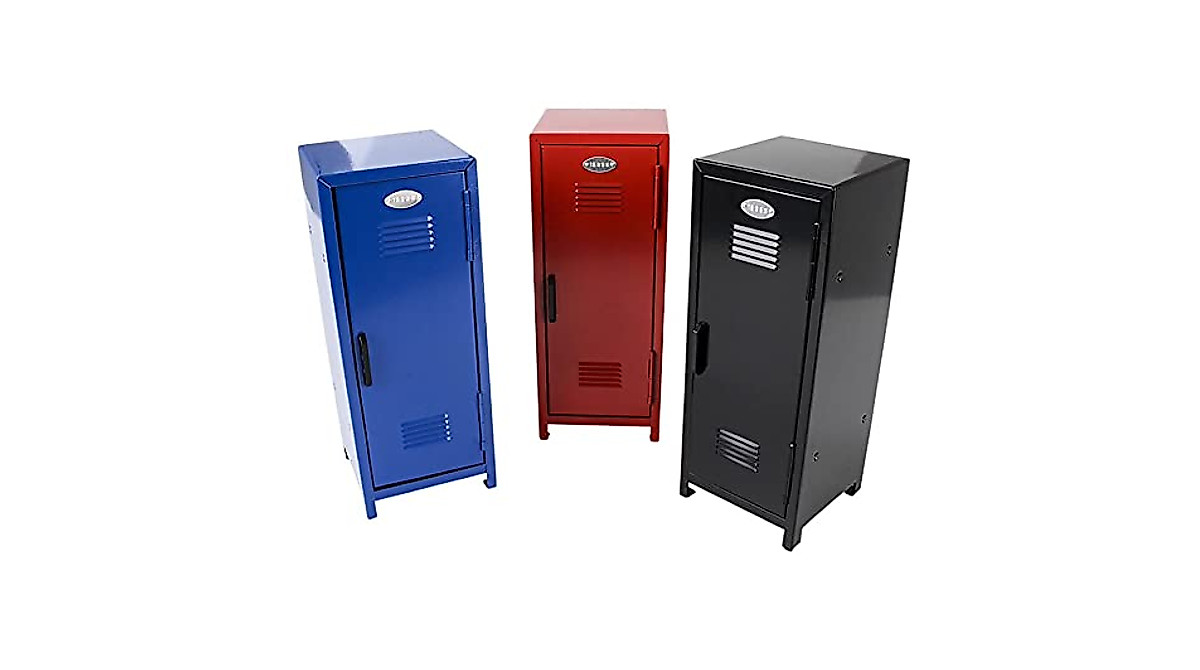 Brightly Colored Kids Mini Metal Locker with Lock & Keys for Ages 3+