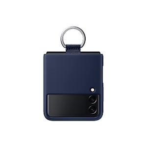 Samsung Galaxy Z Flip 3 Phone Case, Silicone Protective Cover with Ring, Heavy Duty, Shockproof Smartphone Protector, US Version, Navy,EF-PF711TNEGUS
