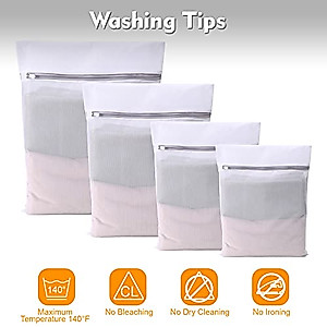 NAOKBOEE 10 Packs Mesh Laundry Bags for Delicates, Washing Machine Wash Bags, for Lingerie, Bra, Socks, Underwear, Baby Clothes, Travel Storage（1 Extra Large, 3 Large, 3 Medium, 3 Small）