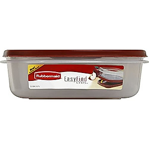 Rubbermaid 1777163 24 Cup Rectangle Easy Find Lid Food Storage Container
