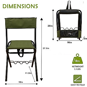 LEADALLWAY Folding Fishing Chair with Rod Holder,Green