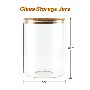Glass Storage Jars,2 PACK -108oz/3200ml Clear Glass Food Storage Containers with Airtight Bamboo Lid Stackable Kitchen Canisters for Candy,Cookie,Rice,Sugar,Flour,Pasta,Nuts and Spice Jars