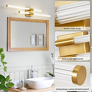 NADOSA Bathroom Light Fixture Over Mirror 32 Inch, LED Dimmable Vanity Light 4000K Gold Modern Wall Sconce Led Vanity Lighting for Restroom