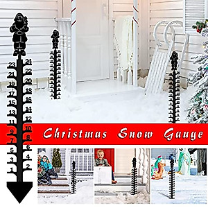 DOUGZ 24 Inch Iron Art Snow Meter, 2022 New Snow Snow Meter, Christmas Holiday Snow Snow Meter, Handmade Metal Snow Rod Garden Pile Yard,Wolf Black