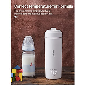 balbali Mini Electric Tea Kettle Temperature Control Stainless Steel - Portable Kettle for Travel Kettle Electric Small, Electric Thermos for Boiling Water - Hot Water Boiler/Maker/Heater - 0.4L Portable Electric Kettle