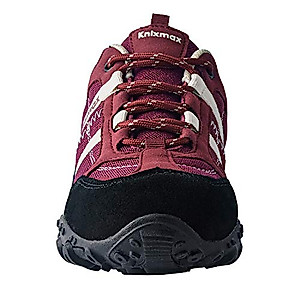 Knixmax Women's Hiking Shoes Lightweight Non-Slip Climbing Trekking Sneakers for Woman Camping Backpacking Shoe Wine Red Size 8 US/EU 39