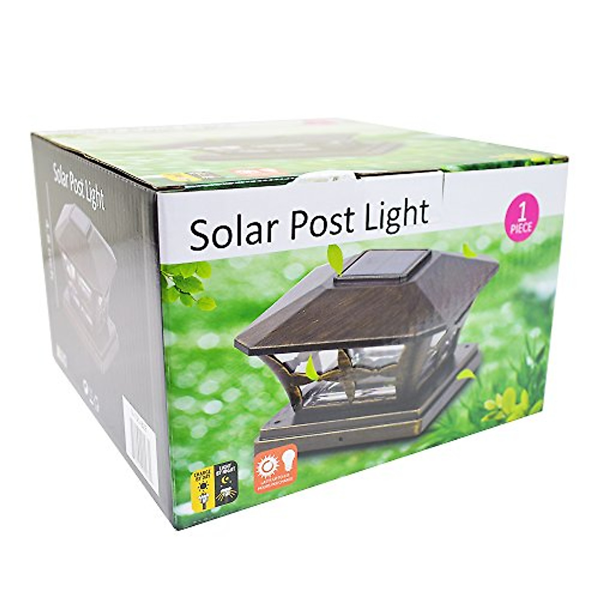 iGlow 8 Pack Vintage Bronze Garden 6 x 6 Solar SMD LED Post Deck Cap Square Fence Light Landscape Lamp PVC Vinyl Wood