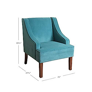 HomePop Swoop Arm Living-Room-Chairs, Velvet Teal