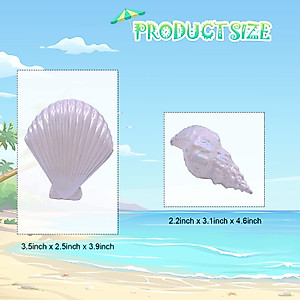 4 Pcs Beach Towel Clips Portable Towel Holder Clips, Sea Shell and Conch Secure Clips for Beach Chairs Deck, Clothes Lines, Patio and Holiday Pool