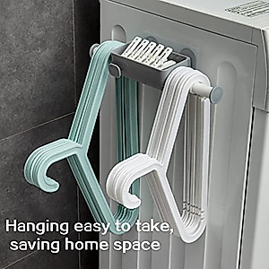 Hanger Organizer, Wall Mount Clothes Rack Organizer for Washing Machine, Hanger Stacker for Closet Laundry Room, Smart Way to Save Closet Space, Organizer Anti-Slip Grey