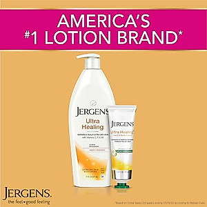 Jergens Ultra Healing Dry Skin Lotion, Hand and Body Moisturizer for Quick Absorption into Extra Dry Skin with Hydralucence Blend, Vitamins C, E and B5, White, 21 oz, Pack of 3