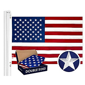 G128 American USA Flag | 3x5 Ft | Double ToughWeave Series Double Sided Embroidered 210D Polyester | Country Flag, Embroidered Stars, Sewn Stripes, Indoor/Outdoor, Brass Grommets, Heavy Duty, 2-ply