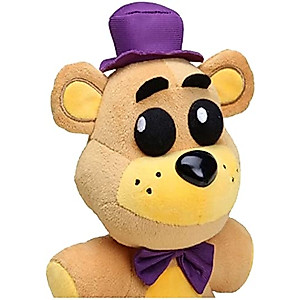 KEOGAU Golden Freddy Purple Hat (in Stock US) - Five Nights Freddy's - Fazbear Collectible Figure - F-N-A-F Nightmare Freddy Plush (Fredbear)/ 7" / Toys