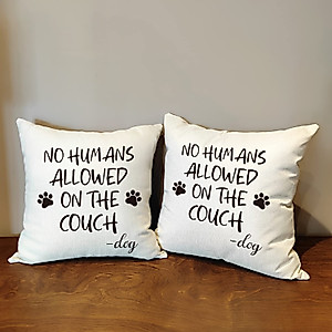 No Humans Allowed on The Couch Dog, Dog Lovers Gift Decorative, Throw Pillow Cover, Funny Dog Owner Gifts, Christmas Birthday Gift, Square Pillowcase Decoration for Sofa Bedroom-8L109