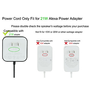 LEFXMOPHY PS73BR Replacement Power Cord for Show (1st Gen), Plus (1st Gen), TV (2nd Gen) SK705DI 15V Charger Power Adapter ETL White AC Plug with 5ft Cable