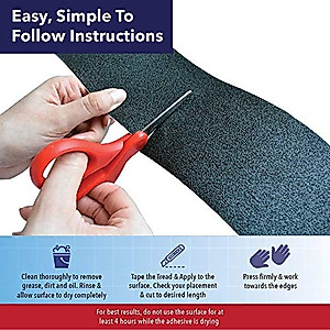 SlipDoctors Anti Slip Traction Tape (4" x 15 FT) Black, 60 Grit, Heavy Duty Safety Tape for Indoor/Outdoor, Ramps, Stairs and more. Strong Adhesive Non Skid Treads.