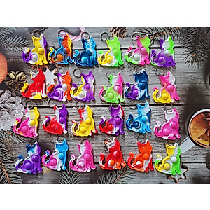 24 Packs Cats Funny Summer Present Unique Mini Item Assorted fidgets Toys for Kids Children Classroom Students Gifts from Teacher,Birthday Party Bubble Favor