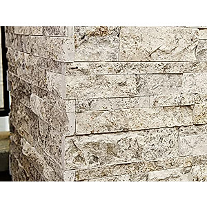 NewAge Products Signature Series 6 Piece Outdoor Kitchen Cabinet Set, Stainless Steel 4-Burner BBQ Liquid Propane Gas Grill, Compact Family Patio Barbecue Grilling Set, Ivory Travertine, 68213