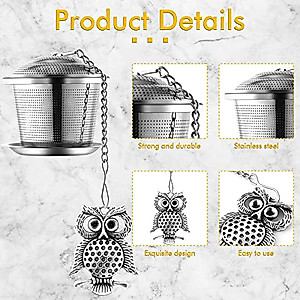 3 Sets Tea Infusers Tea Strainers for Loose Tea Fine Mesh Tea Steeper Stainless Tea Diffuser Tea Filters with Drip Trays and Pendant for Christmas Gift Brew Fine Loose Tea Leave (Insects Style)