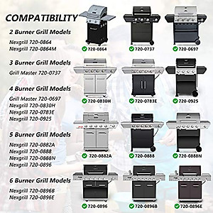 Set of 3 Heat Plate Shields for Nexgrill 720-0830H, 720-0783E, 720-0896B, Grill Master 720-0697, 720-0737, 7200697 Grill Replacement Parts, 14 9/16" Porcelain Steel Heat Tent Flame Tamer Replacement