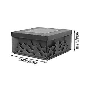 JSBDPHW Solar Pillar Lamp Outdoor Waterproof Lawn Light Metal Square LED Post Light Villa Fence Column Light Acrylic Lamp Shade Garden Gate Base Light